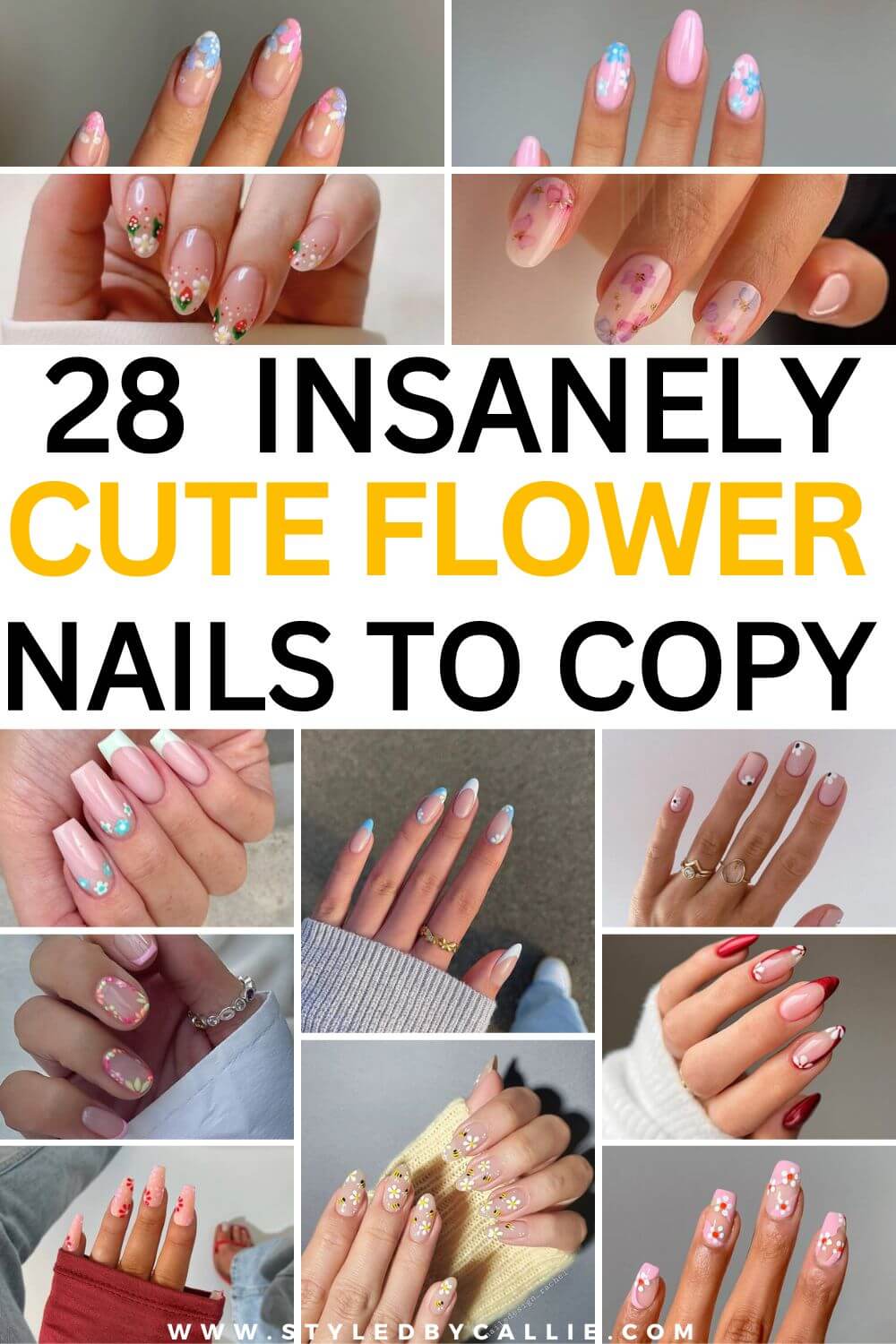 28 Flower Nail Designs That Are Insanely Cute