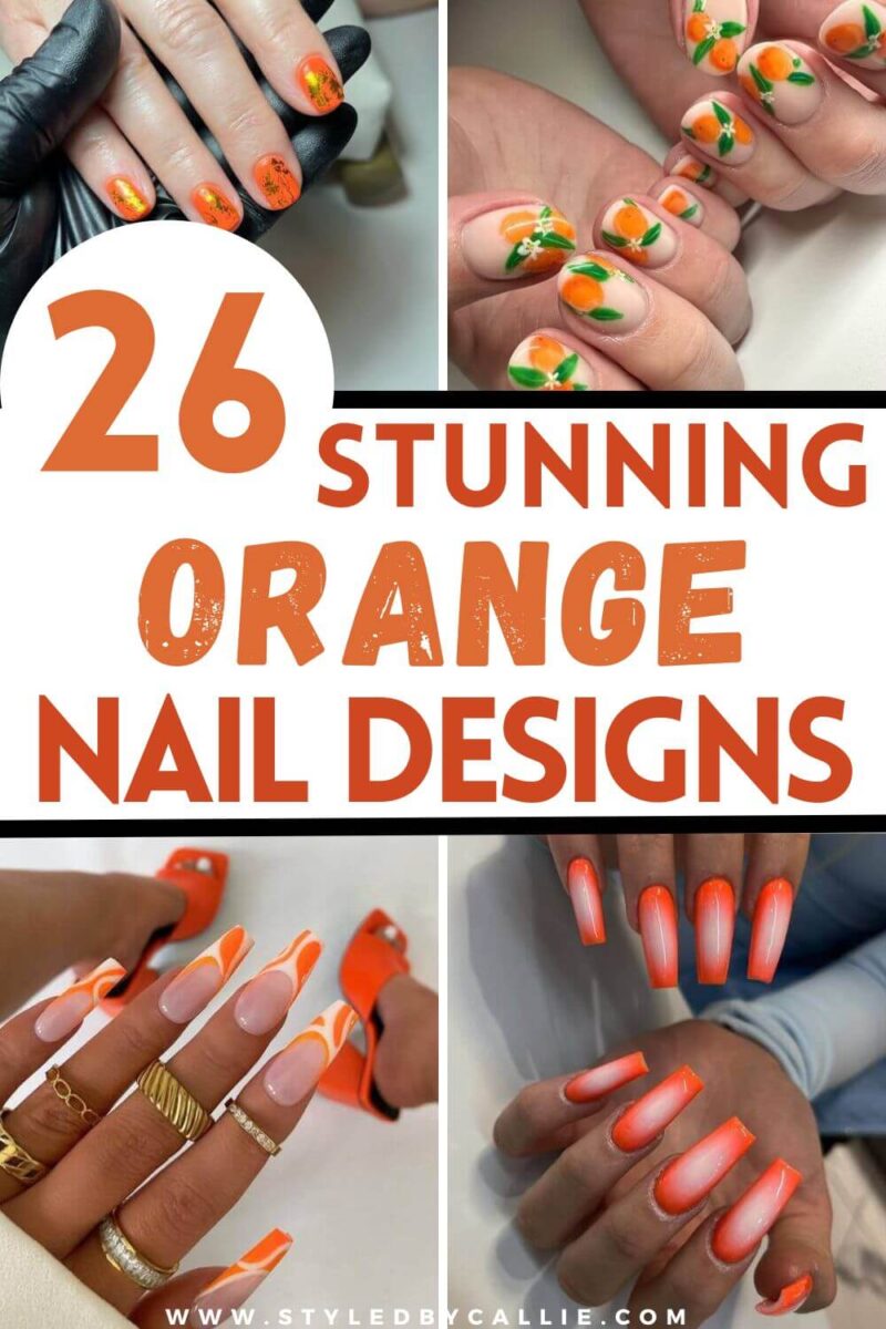 26 Best Orange Nails Designs For This Summer