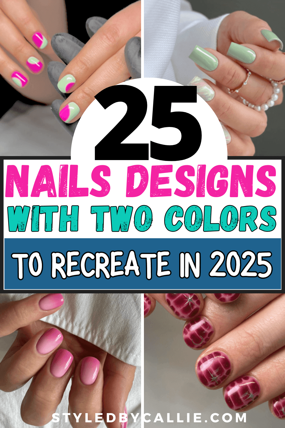 25 Stunning Two Color Nails Design Ideas To Copy Now